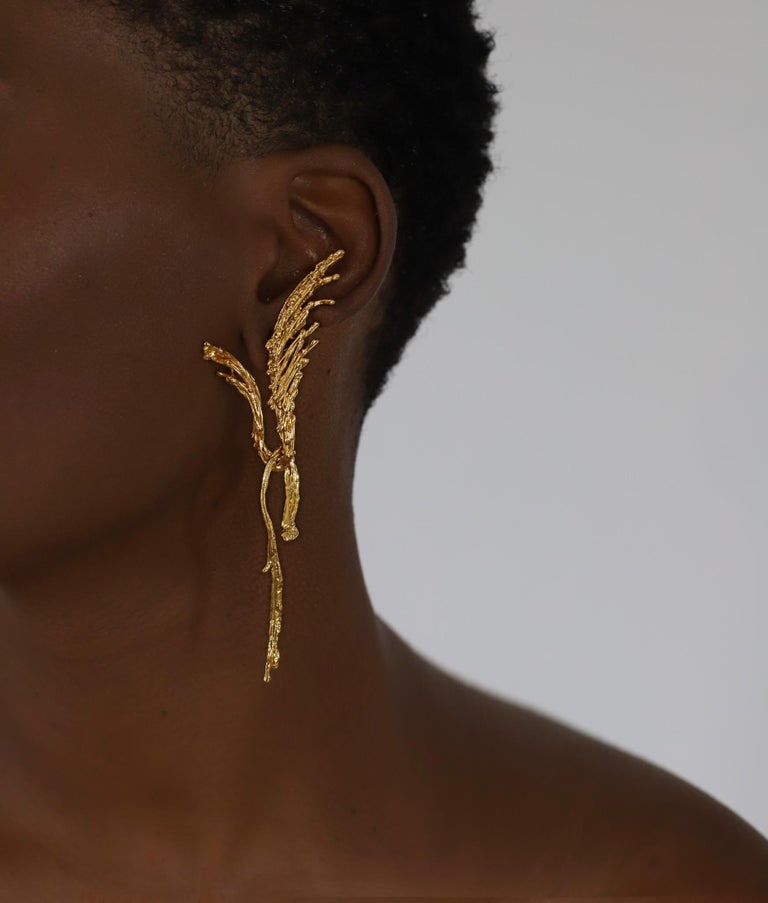 GBGH by Jacqueline Barbosa 'Zyl' Modular Gold Earrings with Small Attachments For Sale at 1stDibs