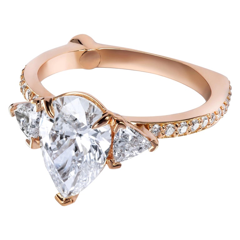 GCAL Certified 18 Karat Rose Gold and 2.59 Carat Diamond Iris Ring by ...