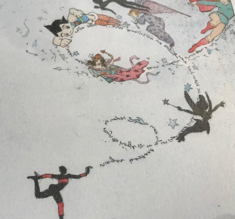 Gea Karhof - ''Ribbons of Time'' Hand-colored etching with Gold Leaf ...