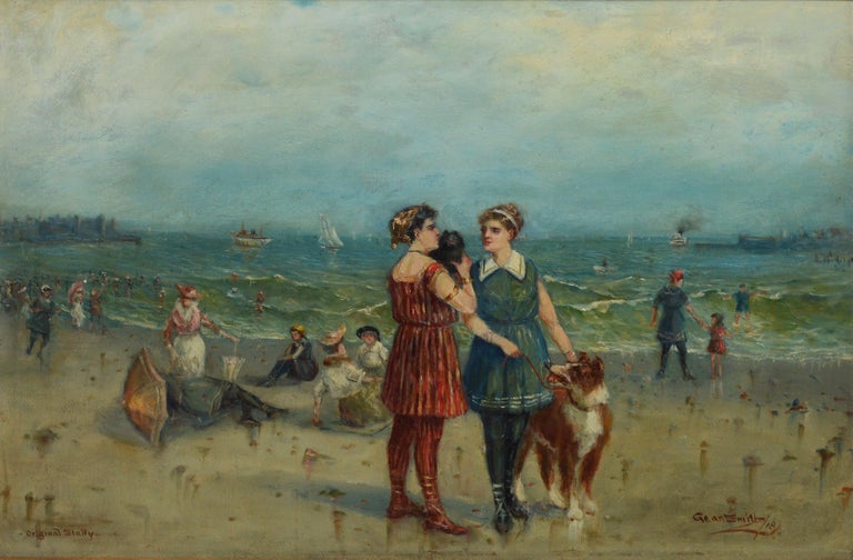 Gean Smith - American Impressionist School, 1918 Bustling Day at the ...