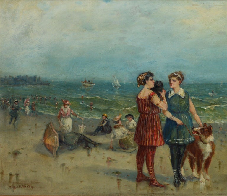Gean Smith - American Impressionist School, 1918 Bustling Day at the ...