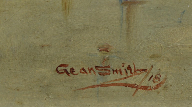 Gean Smith - American Impressionist School, 1918 Bustling Day at the ...