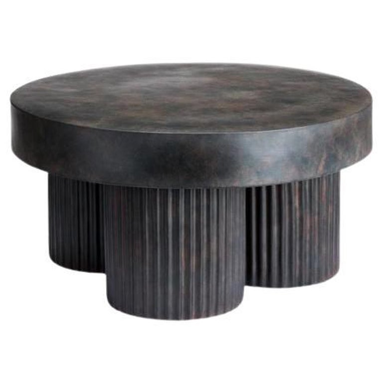Gear Fiber Concrete Round Coffee Table in Earth Color For Sale at 1stDibs