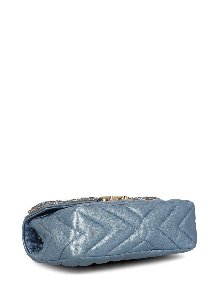 Gedebe Woman Shoulder bag Blue Leather For Sale at 1stDibs