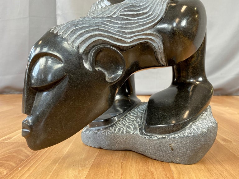 Gedion Nyanhongo “Exercising”, Large Shona Springstone Sculpture, 1990s ...