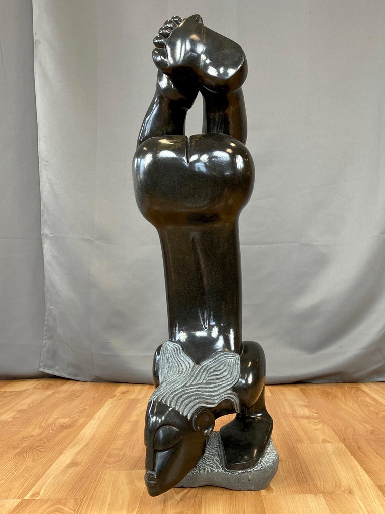 Gedion Nyanhongo “Exercising”, Large Shona Springstone Sculpture, 1990s ...