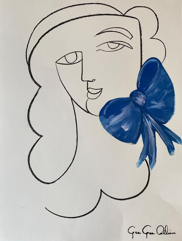 Gee Gee Collins - Blue Bow by Gee Gee Collins Figurative Contemporary ...