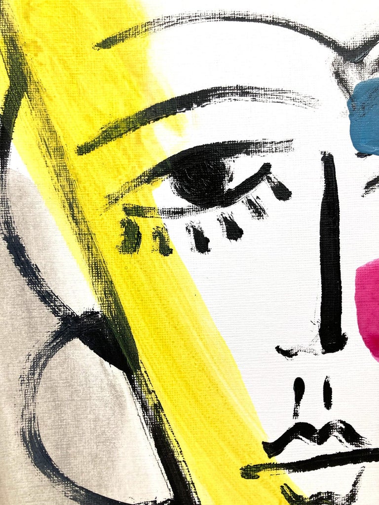 Gee Gee Collins - "Portrait of Her" Abstract Modern Colorful Painting on Heavy Weight Paper For ...