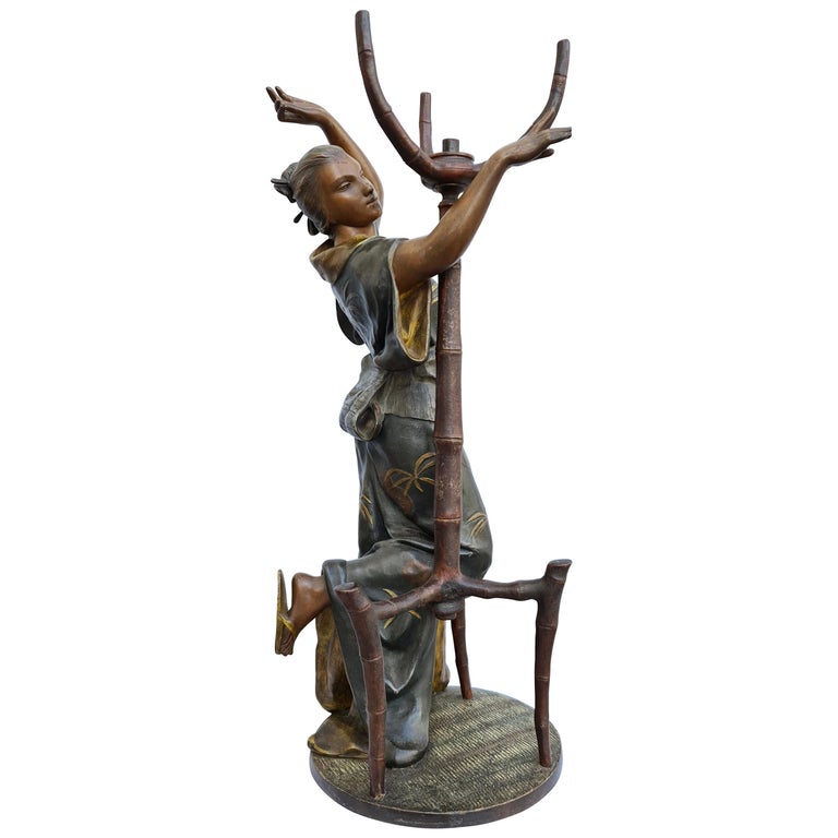"Geisha", A Japonisme Bronze Lamp, circa 1890 at 1stDibs