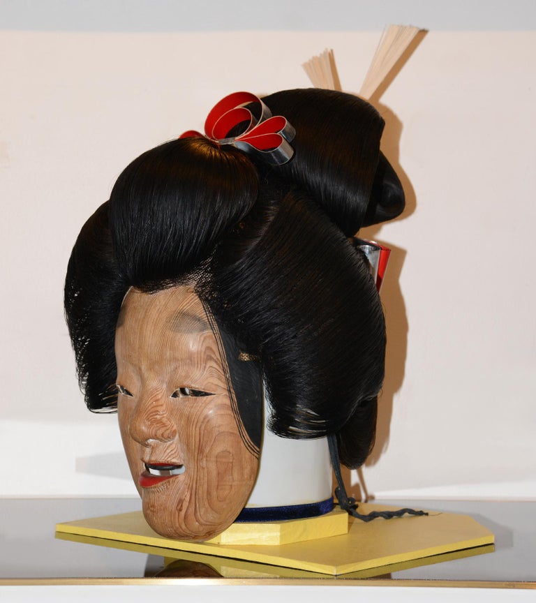 Geisha Wig and Nô Theater 2 Mask For Sale at 1stDibs