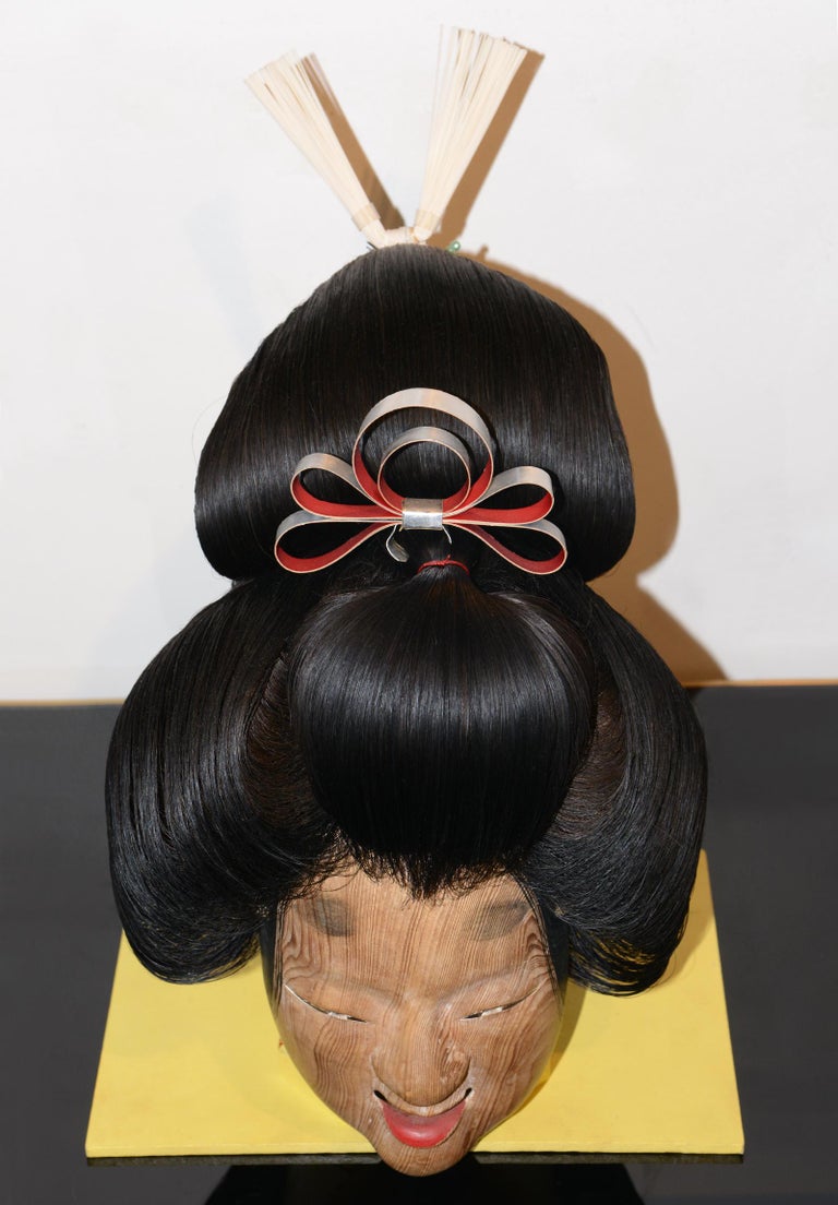 Geisha Wig and Nô Theater 2 Mask For Sale at 1stDibs