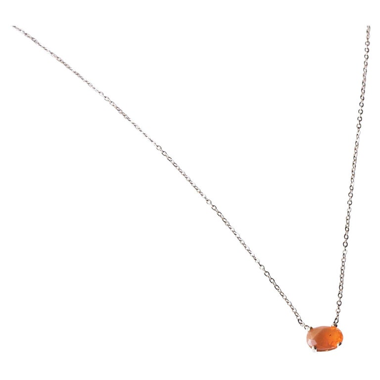 Gem Chain Necklace Choker Fire Opal 14k Gold J Dauphin For Sale at 1stDibs