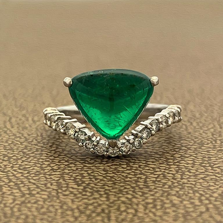 Gem Columbian Emerald Diamond Platinum Ring, AGL Certified For Sale ...