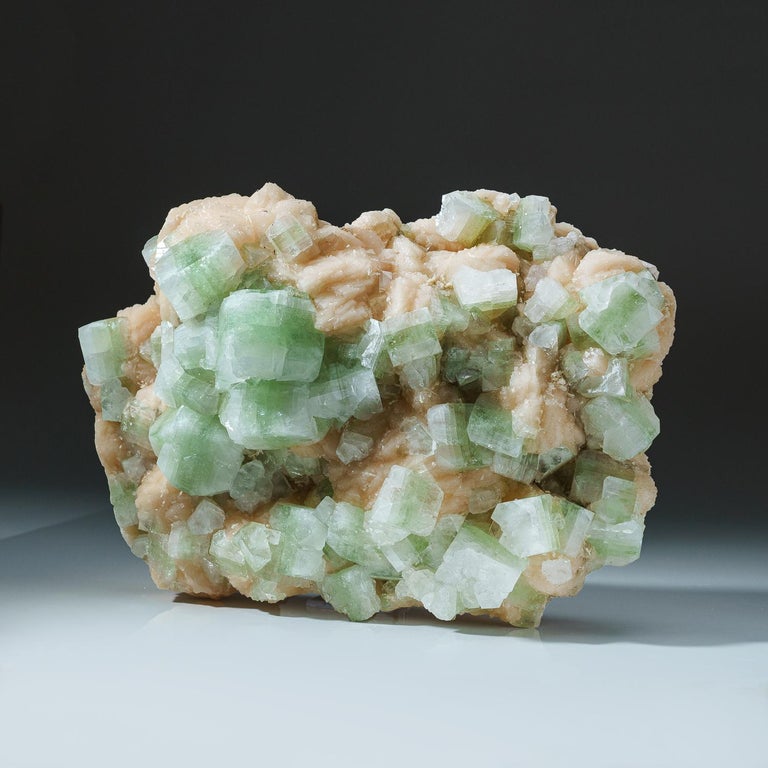 Gem Green Apophyllite with Stilbite from India For Sale at 1stDibs