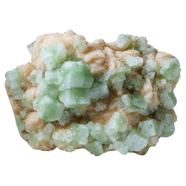 Gem Green Apophyllite with Stilbite from India For Sale at 1stDibs