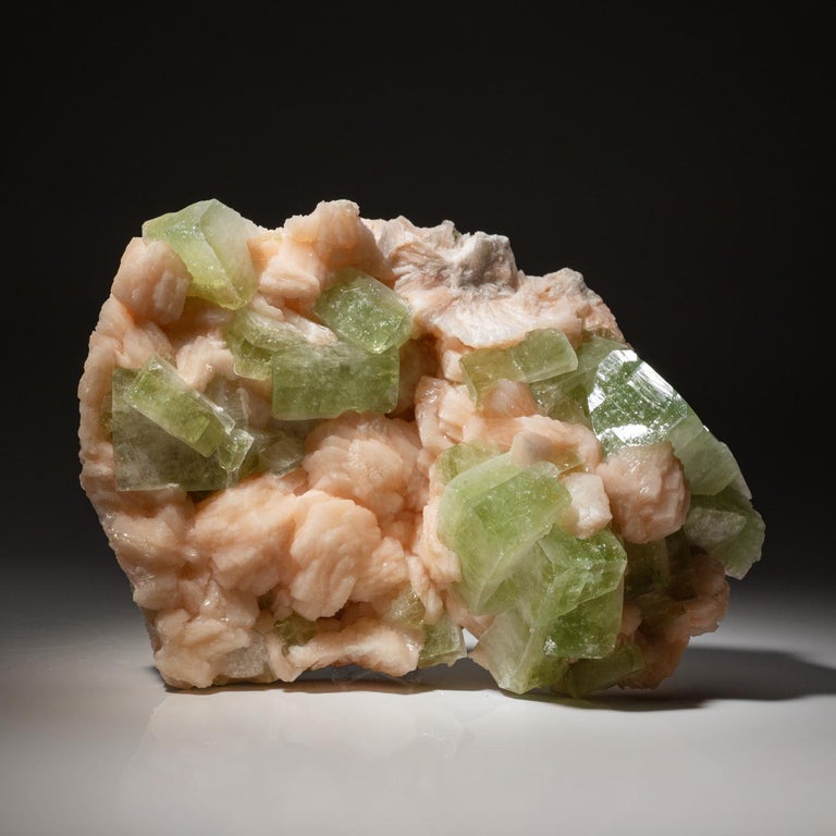 Gem Green Apophyllite with Stilbite from Maharashtra, India For Sale at ...