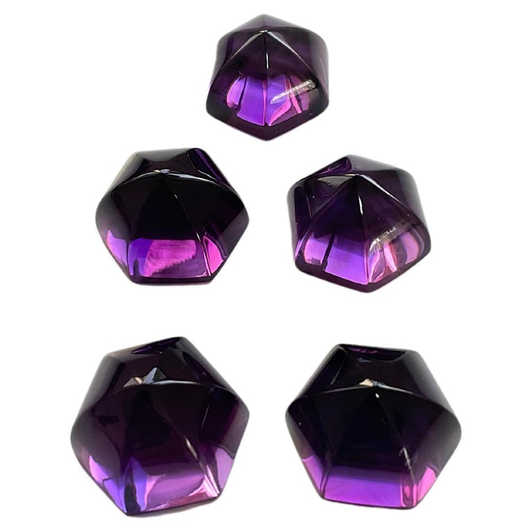 Gem Quality Amethyst Smooth Hexagon Layout Cabochon Loose Gemstone for ...