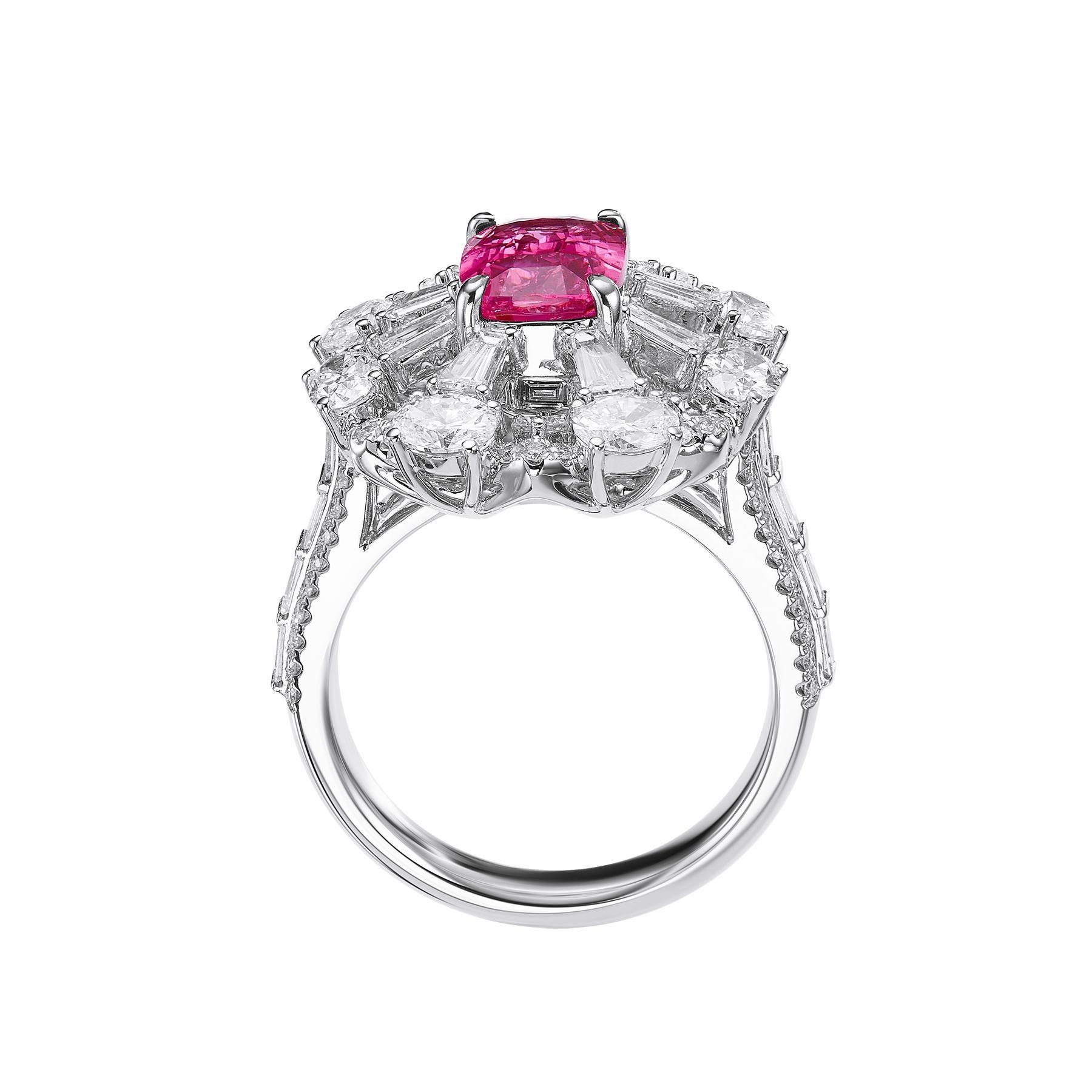 GEMCOOK JEWELLERY 2ct Super Hot Pink Mahenge Spinel Ring For Sale at ...