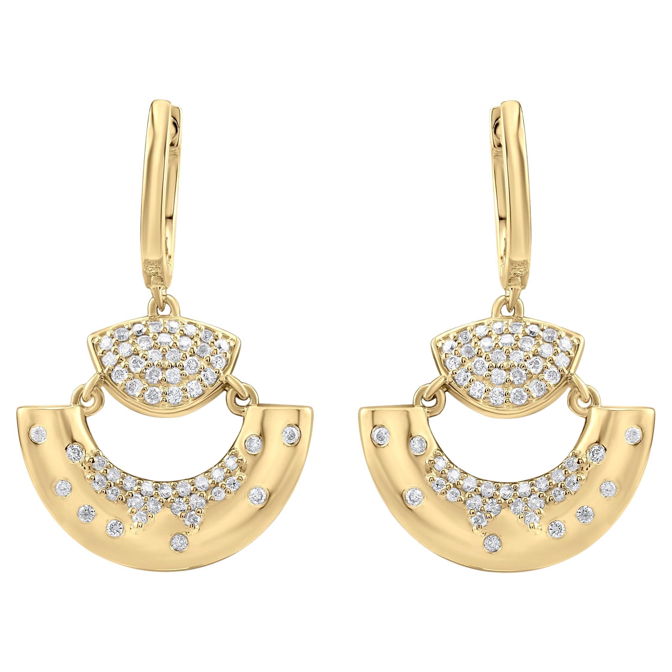 Gemistry 0.6 Ct. T.W. Diamond Hoop and Half Circle Drop Earrings in 925 Sterling For Sale at 1stDibs