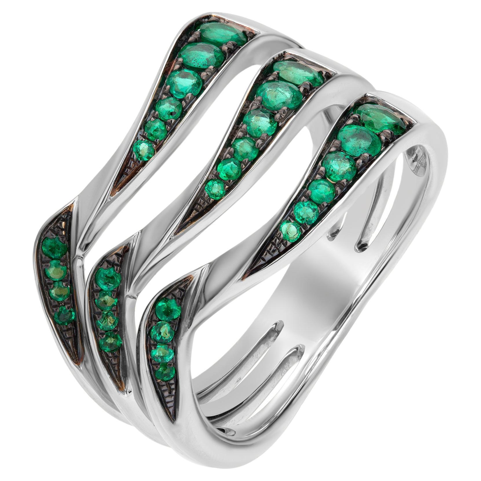 Gemistry 0.69 Cttw. Ruby Three-Layered Ring in 18K White Gold For Sale ...