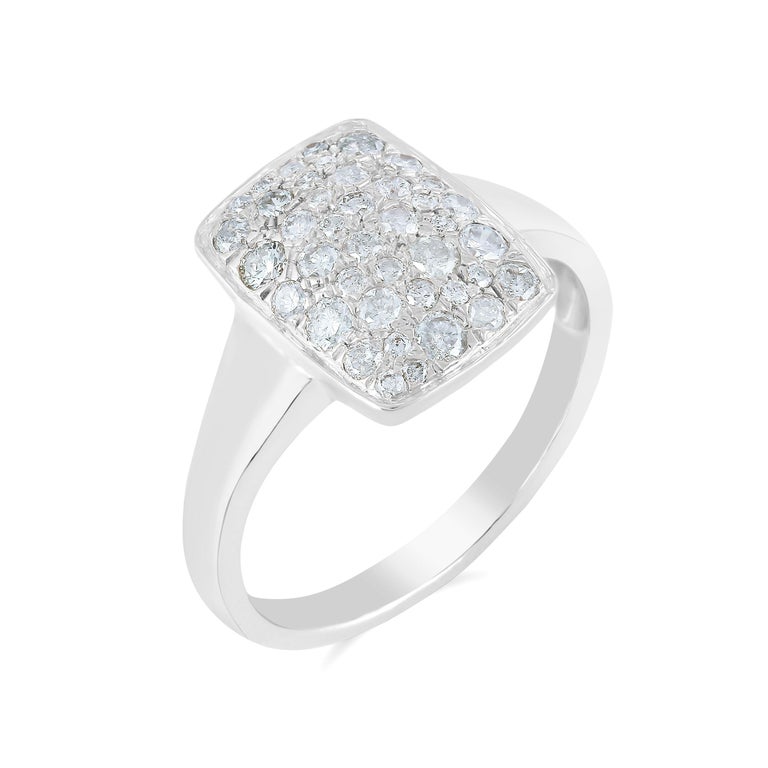 Gemistry 0.63cttw Diamond Cluster Ring in 925 Sterling Silver For Sale ...
