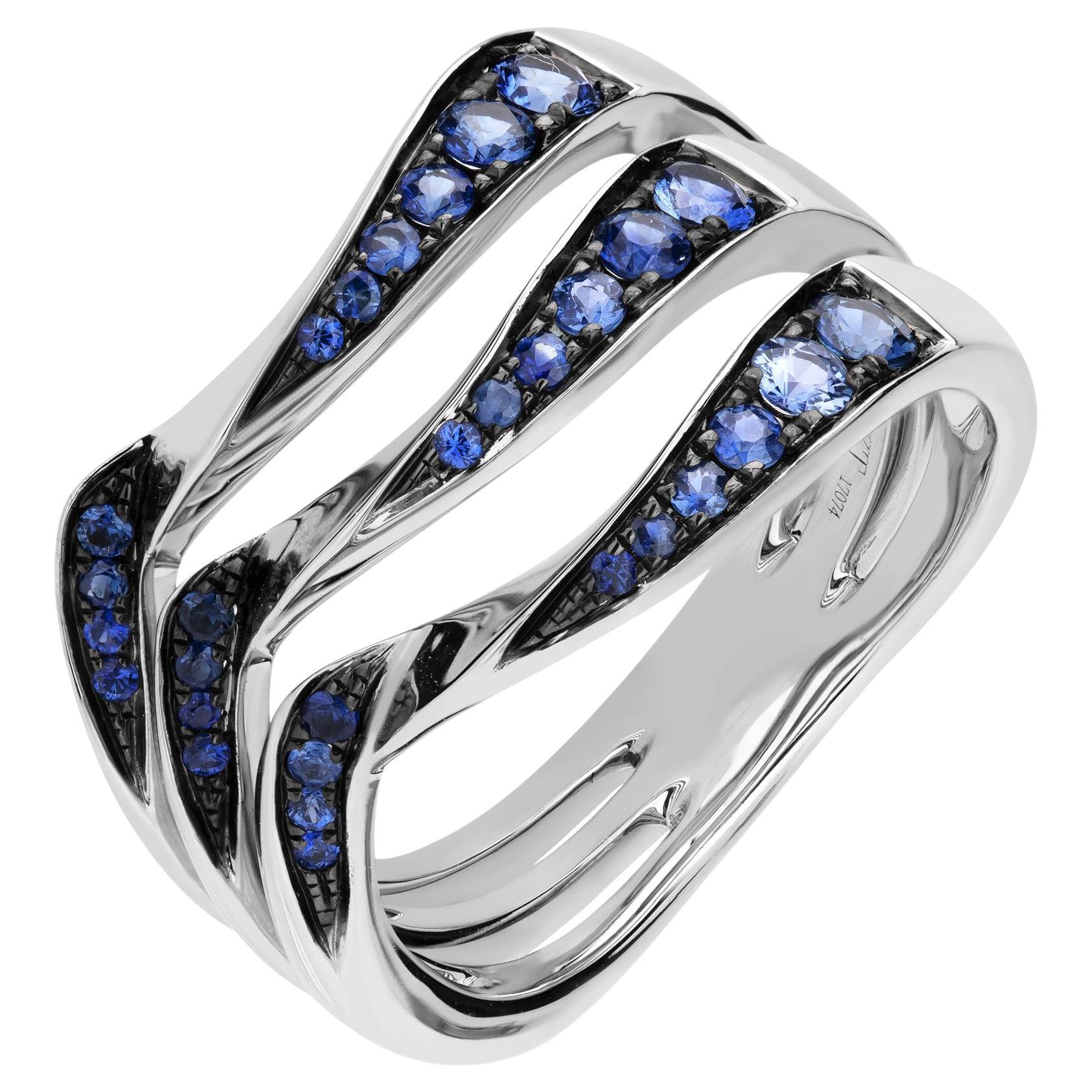 Gemistry 0.69 Cttw. Ruby Three-Layered Ring in 18K White Gold For Sale ...