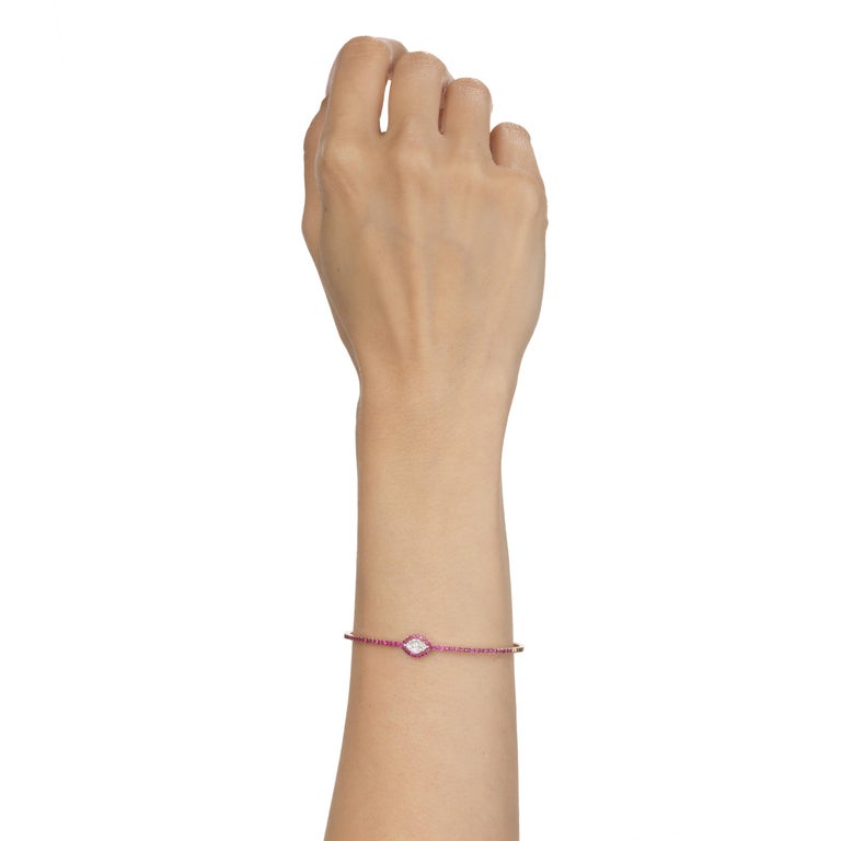 Gemistry 1.01 Cttw. Ruby and Diamond Bangle in 18k Rose Gold For Sale ...