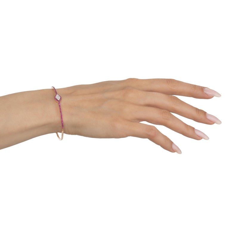 Gemistry 1.01 Cttw. Ruby and Diamond Bangle in 18K Rose Gold For Sale ...