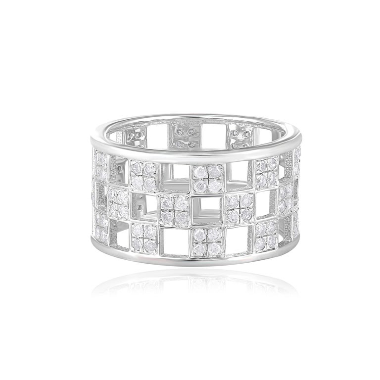 Gemistry 1.07ct. T.W. Diamond Free Form Lattice Band Ring in 925 ...