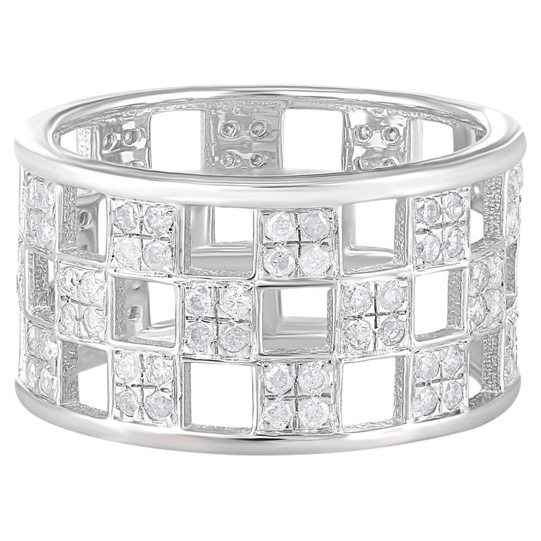 Gemistry 1.07ct. T.W. Diamond Free Form Lattice Band Ring in 925 ...
