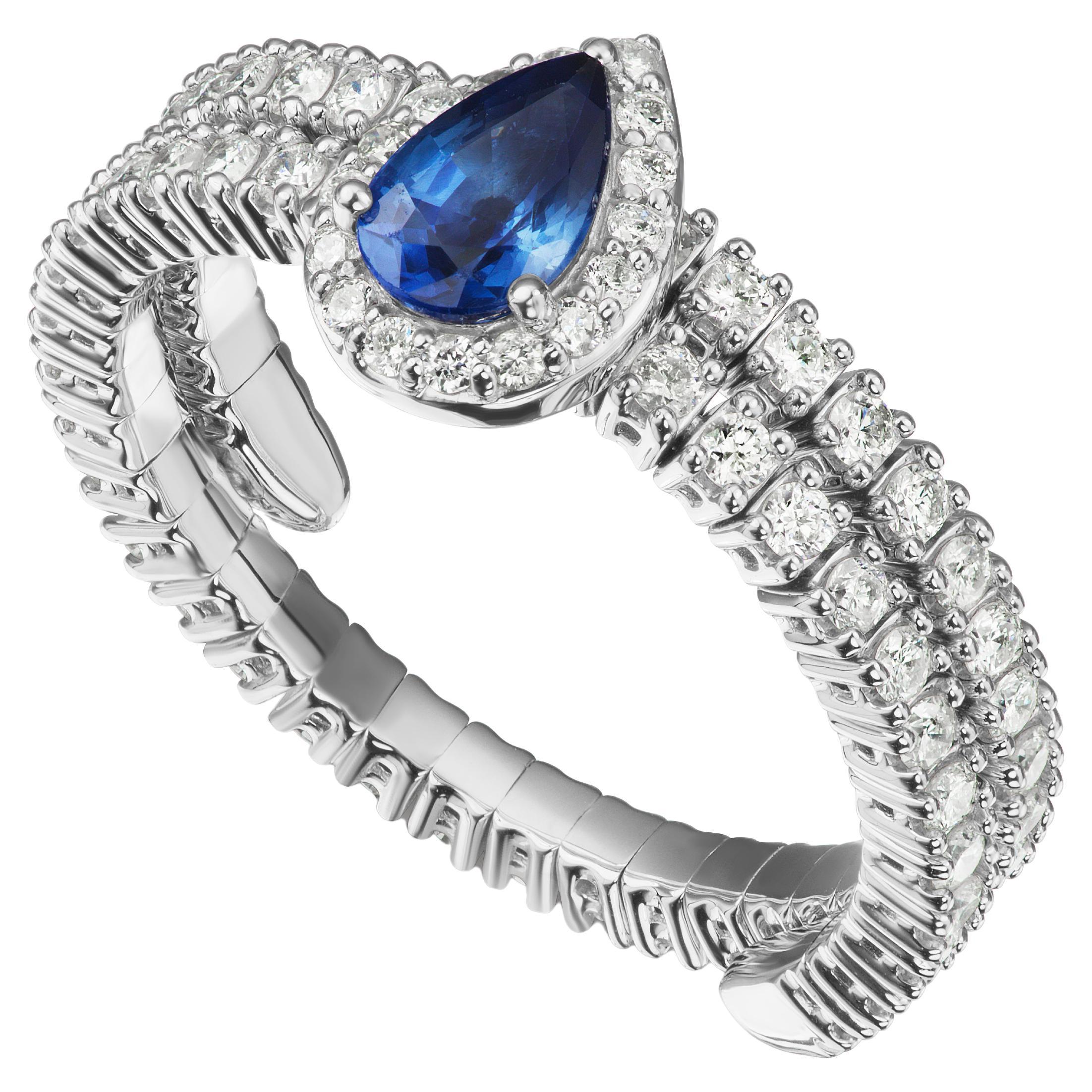 Gemistry 3.04 Cttw. Blue Sapphire and Diamond Art Deco Ring in 18K ... Gemistry 3.04 Cttw. Blue Sapphire and Diamond Art Deco Ring in 18K ...