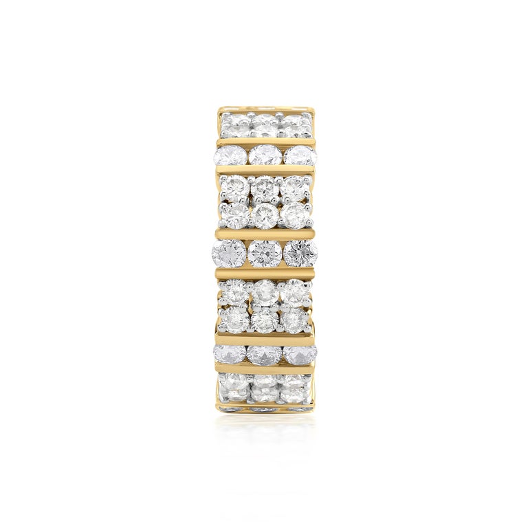 Gemistry 3.09 Ct.t.w. Diamond Eternity Band Ring in Two Tone 925 ...