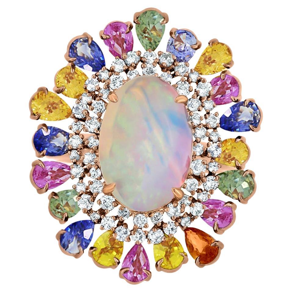 Dior Multi Colored Gemstone Cluster Ring in 18K Yellow Gold For Sale at ...