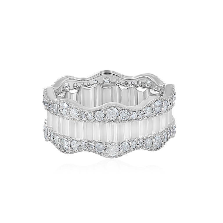 Gemisty 1.22cttw. Diamond Eternity Band Ring in 925 Sterling Silver For ...