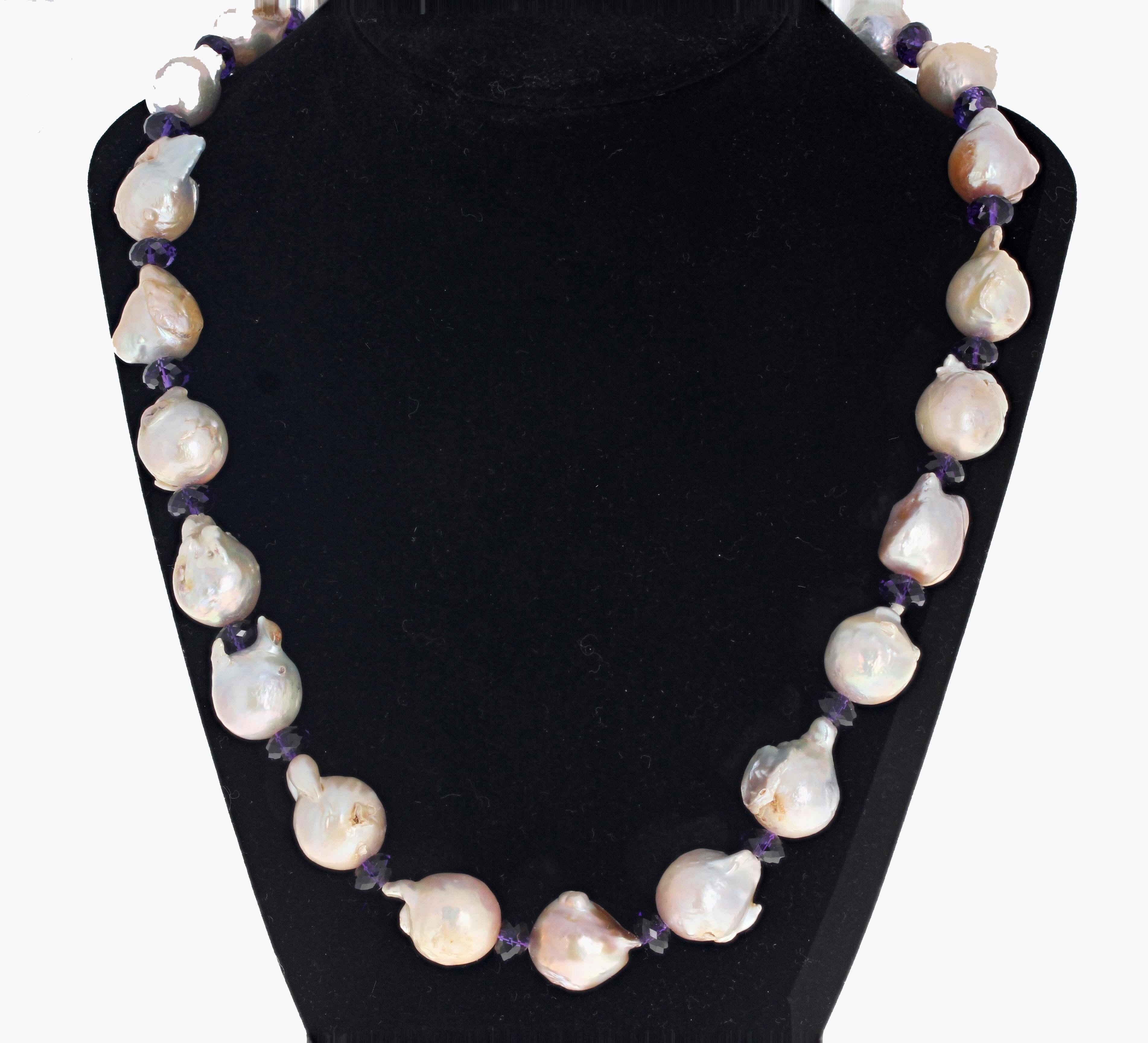 AJD Dramatic Real Pearls and Amethyst 19 1/2" February Birthstone ...