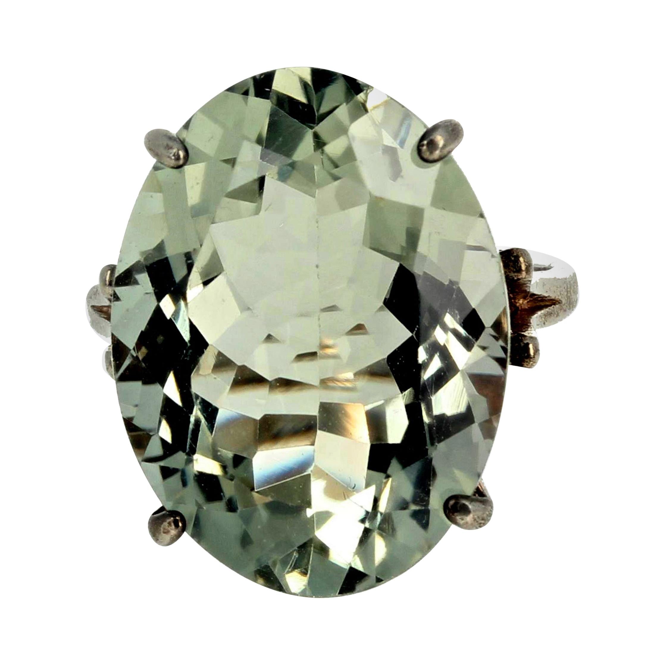 Gemjunky Glittering Huge 15.83 Ct. Sparkler Solitaire Oval Green ...