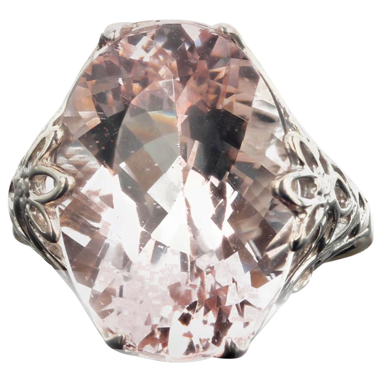 Gemjunky Glowing Glittery Natural 15.5 Carat Kunzite Sterling Silver ...