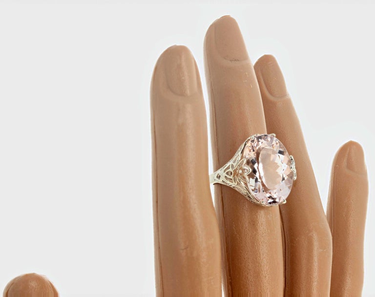 Gemjunky Glowing Glittery Natural 15.5 Carat Kunzite Sterling Silver ...