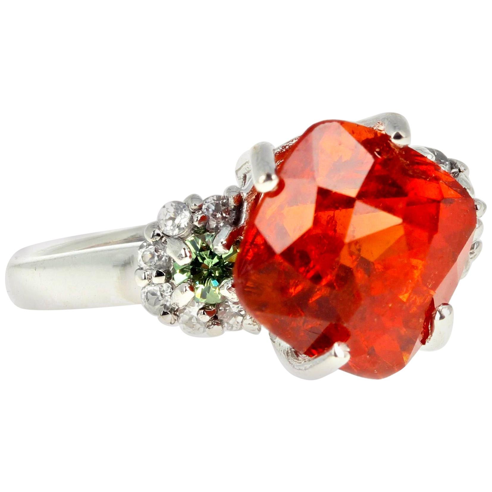 AJD Rare 6.45 Ct Natural Unique Glittering Spessartie Garnet Cocktail ...