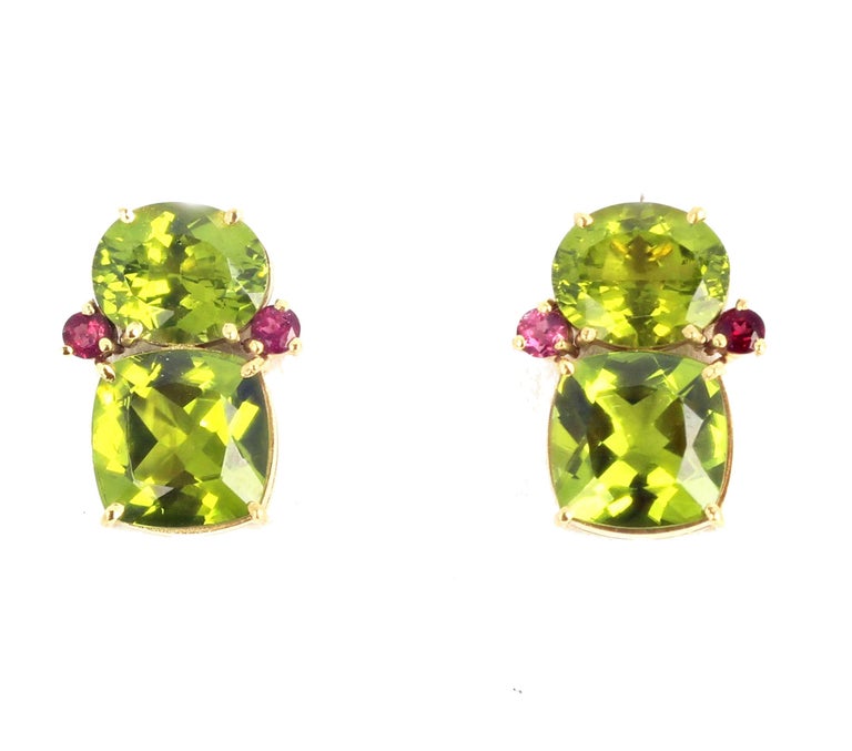 Ajd Matching 5 44ct Tourmaline And 4 4ct Peridot 18kt Gold Ring And