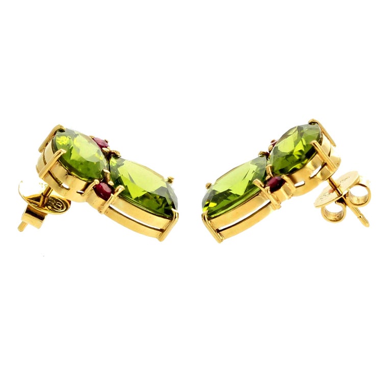 Ajd Matching 5 44ct Tourmaline And 4 4ct Peridot 18kt Gold Ring And