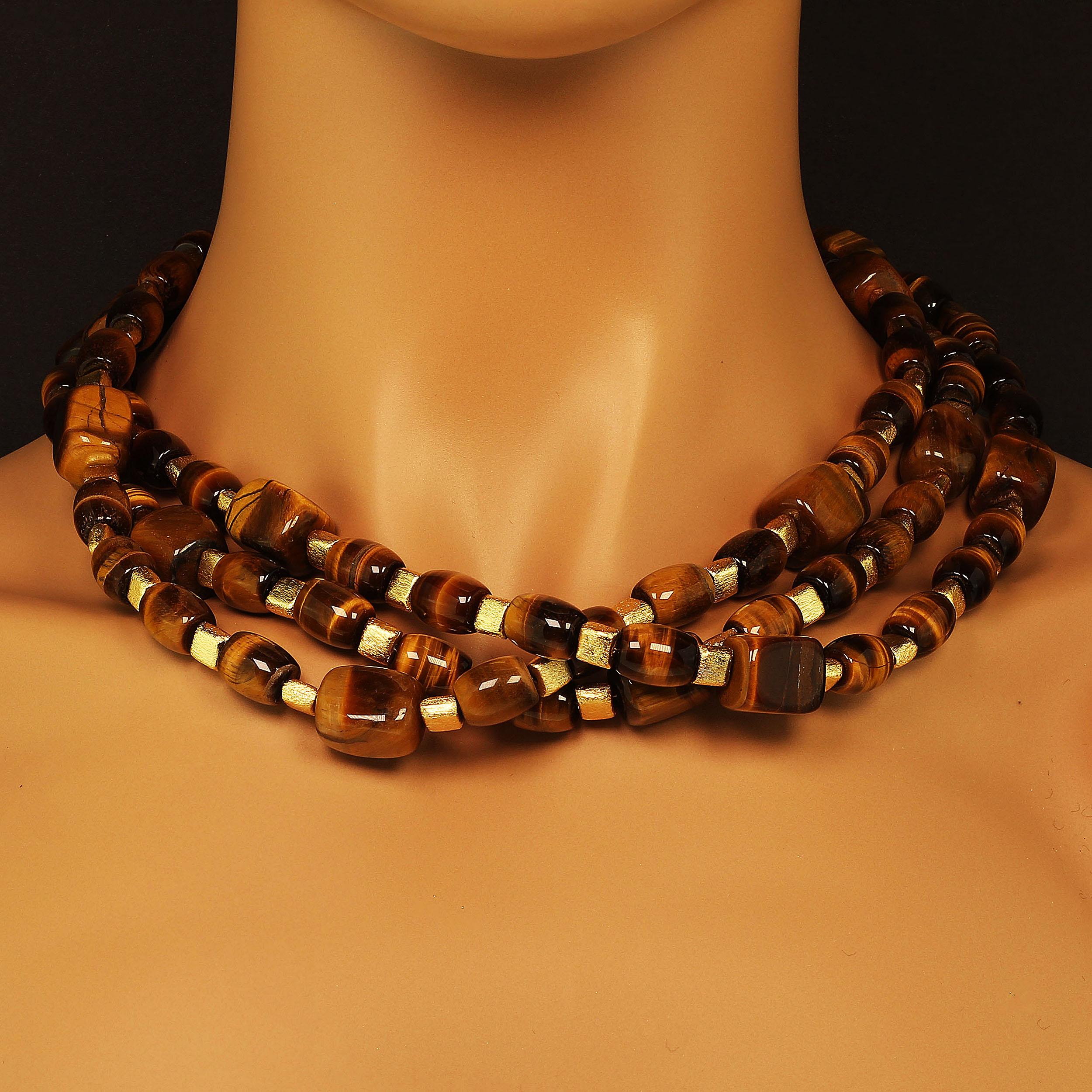 AJD Three-Strand Chatoyant Tiger's Eye Necklace For Sale at 1stDibs ...