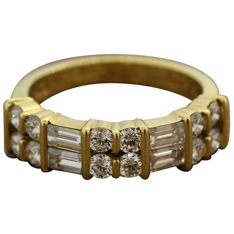Gemlok Diamond Gold Band Ring For Sale at 1stDibs