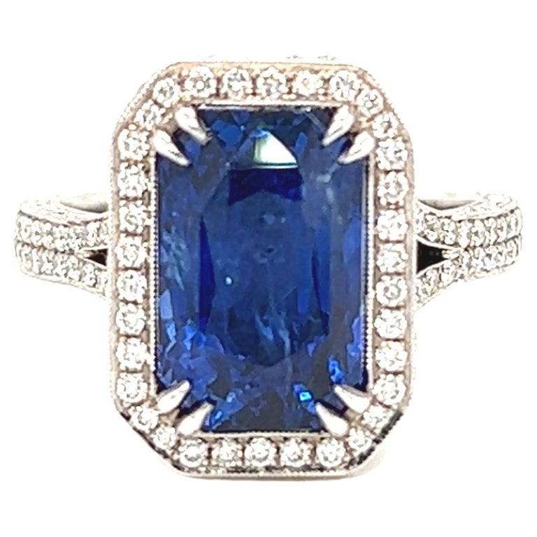 Gems Are Forever GIA Certified 8.14 Carat Sapphire and Diamond ...