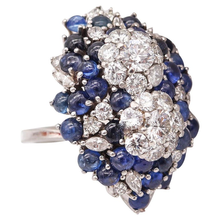 Gems Cluster Cocktail Ring in Platinum with 9.64 Ctw in Diamonds and ...