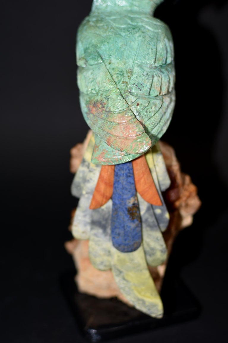 Gemstone Parrot on Red Jasper For Sale at 1stDibs