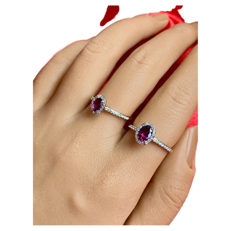 Customizable Gemstone Solitaire Ring Stack, 14k Solid Gold Rings with ...