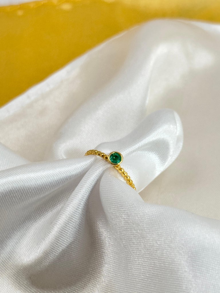 Gemstone Solitaire Ring Stack, Natural Gemstone Rings, Stackable 18k ...