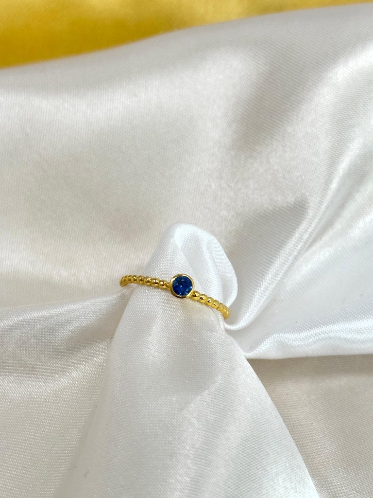 Gemstone Solitaire Ring Stack, Natural Gemstone Rings, Stackable 18k ...