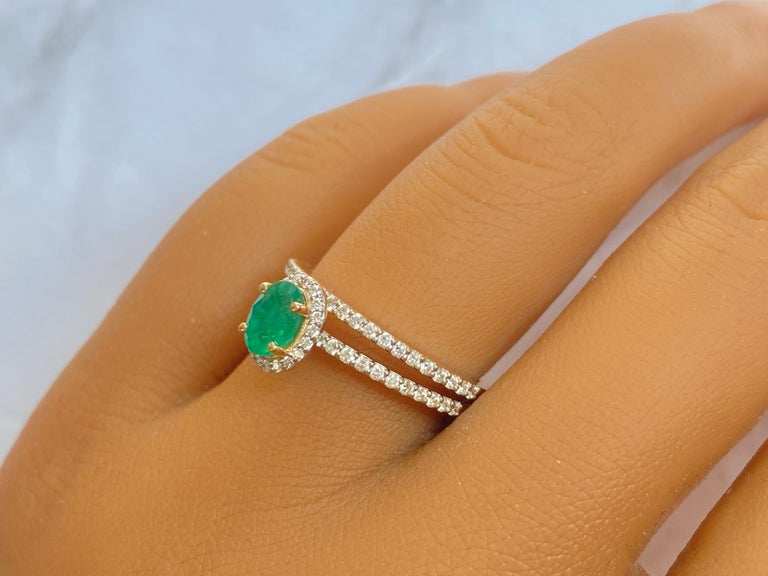 Gemstone Solitaire Wedding Set, Natural Diamond Wedding Ring, Stackable ...